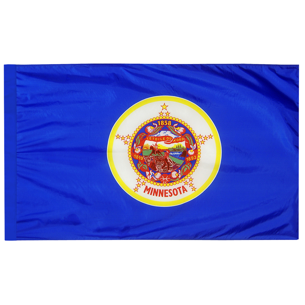 3'x5' Nylon Minnesota State Flag with Pole Hem | Collins Flags