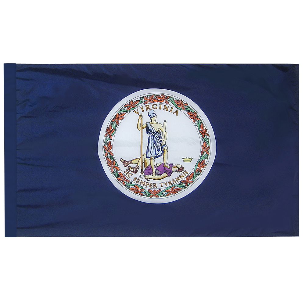 3’x5’ Nylon Virginia Flag with Pole Hem | Collins Flags