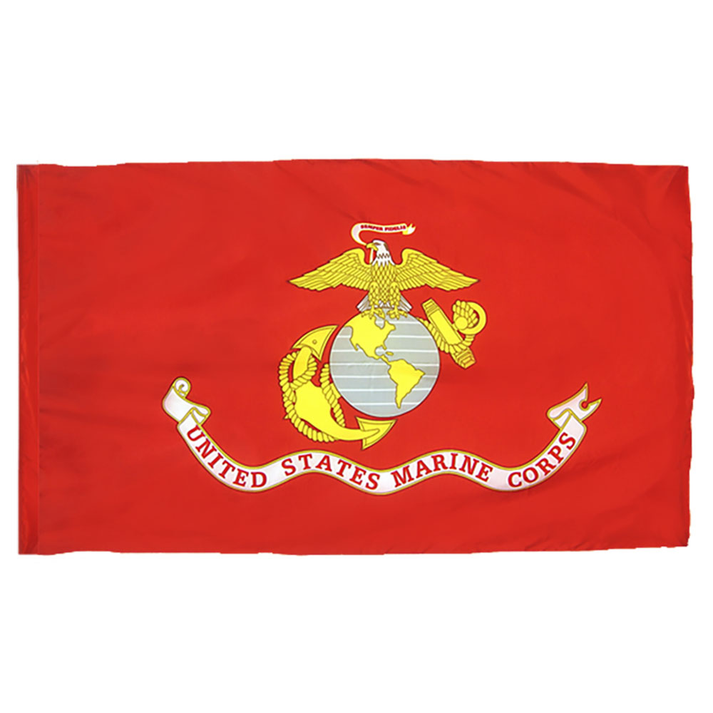 3' X 5' Nylon U.S. Marine Corps Flag with Pole Hem | Collins Flags
