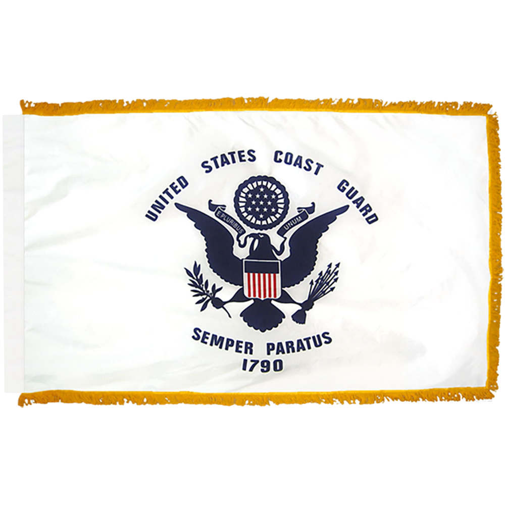 3' X 5' Nylon Coast Guard Flag with Fringe | Collins Flags