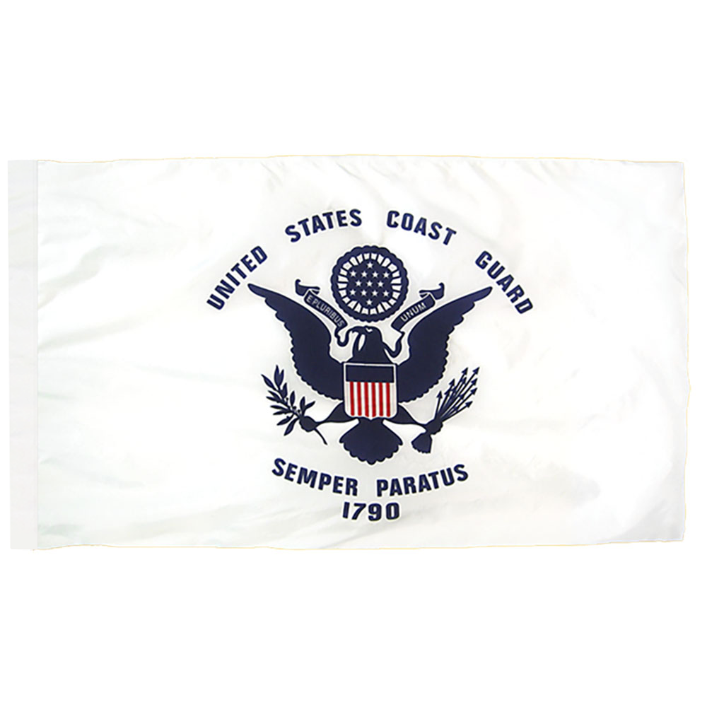 4' X 6' Nylon Coast Guard Flag with Pole Hem | Collins Flags