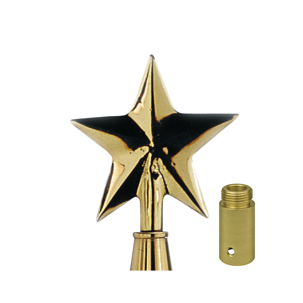 Gold Metal Texas Star with Oak Finish | Collins Flags